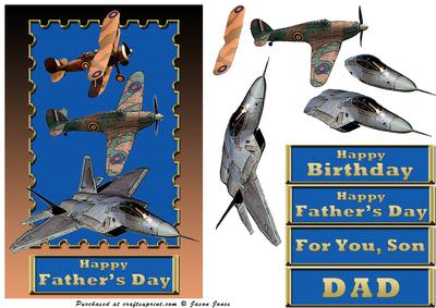 Old and New Fighter Plane Card Front - CUP198955_1068 | Craftsuprint