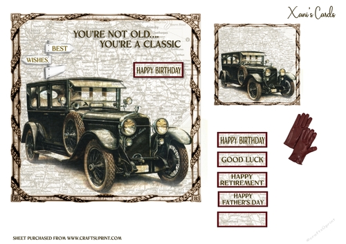 Male Vintage Car Card Black - CUP1206007_97497 | Craftsuprint