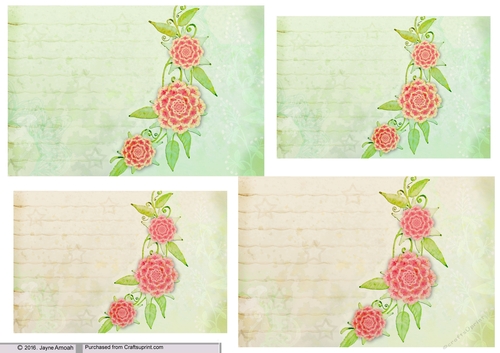 4 floral notelets - CUP715771_2101 | Craftsuprint