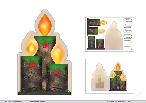 Candle shaped card - CUP740184_2101 | Craftsuprint