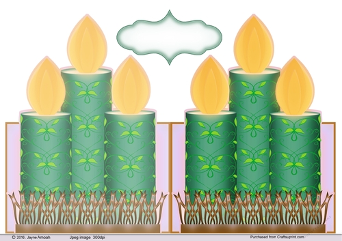 Candle shaped card -3 candles - CUP740219_2101 | Craftsuprint