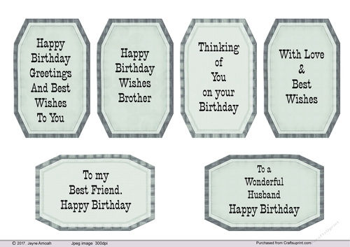 Birthday sentiments for Men 3 - CUP782587_2101 | Craftsuprint