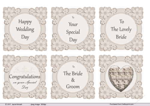 Wedding Heart and sentiments - CUP785334_2101 | Craftsuprint
