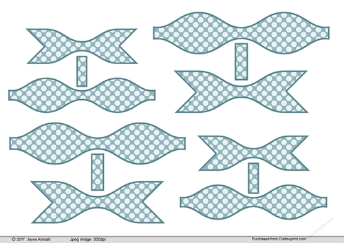 Paper Bows Blue & White Polka Dots -2 - CUP798739_2101 | Craftsuprint