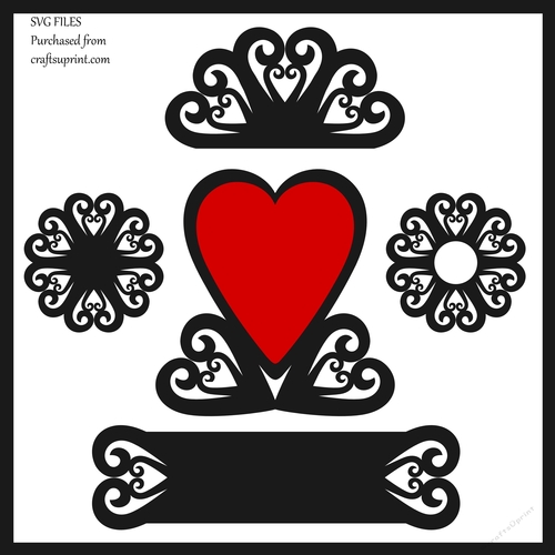 Heart topper and circular designs - CUP858469_2101 | Craftsuprint