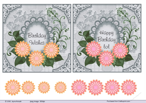 Birthday, Floral Topper - CUP907975_2101 | Craftsuprint