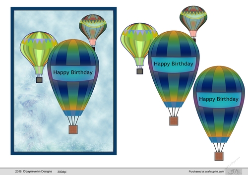 Hot air Balloon Decoupage Topper 2 - CUP913037_2101 | Craftsuprint