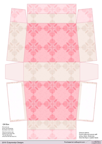 Red Floral pattern Gift box - CUP966255_2101 | Craftsuprint