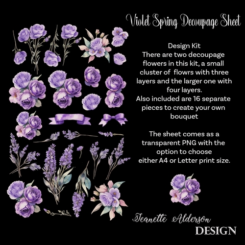 Violet Spring decoupage all greeting card kit - CUP1304785_63795 ...