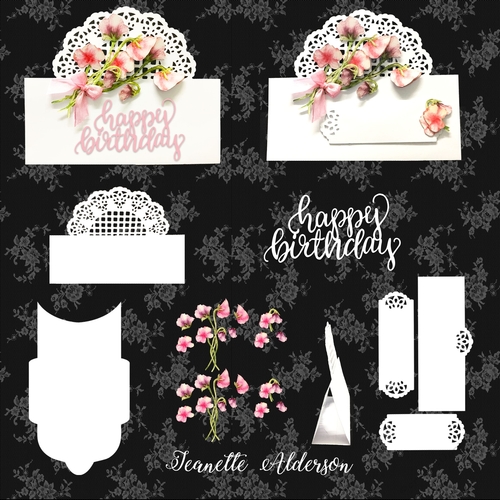 Trellis Over the Edge card with Watercolour Sweet Peas decoupage ...