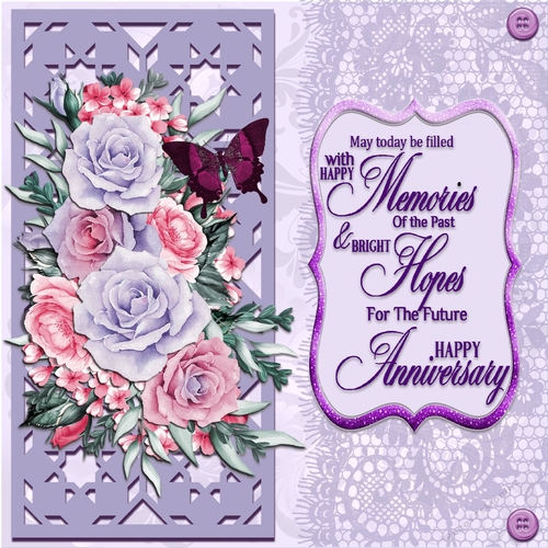 Tall Roses Anniversary Card - CUP1031114_2474 | Craftsuprint