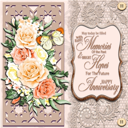 Tall Yellow Roses Anniversary - CUP1031467_2474 | Craftsuprint