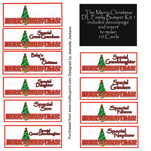 The Merry Christmas DL Family Bumper Kit 1 x 10 Cards - CUP1120423_2474 ...