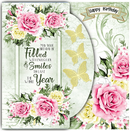 Birthday Floral Shaped Front Panel Card - CUP1158163_2474 | Craftsuprint