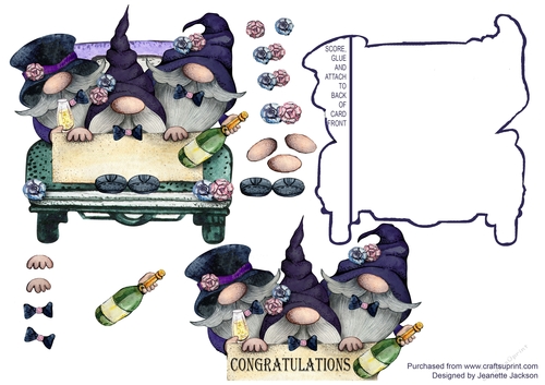 Congratulations Gnome Shaped Card - CUP1165638_2474 | Craftsuprint