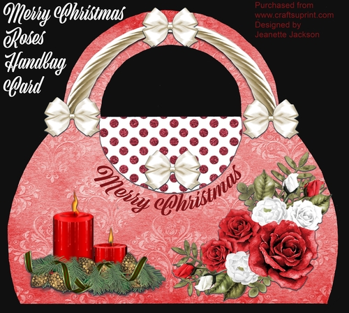 Merry Christmas Red Roses Handbag Shaped Card - CUP1178600_2474 ...