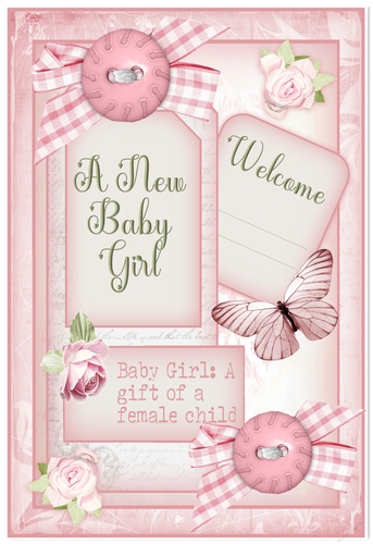 Baby Girl Card - CUP1184695_2474 | Craftsuprint
