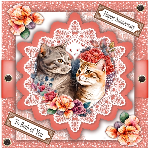 Cats Anniversary 7 x 7 card kit - CUP1193357_2474 | Craftsuprint