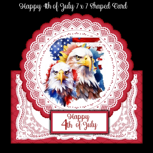Happy 4th Of July 7 x 7 Shaped Card - CUP1217227_2474 | Craftsuprint