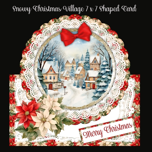 Snowy Christmas Village 7 x 7 Shaped Card - CUP1234902_2474 | Craftsuprint