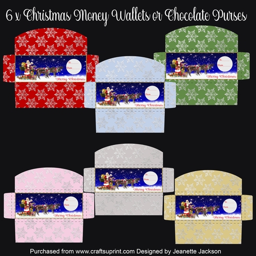 6 x Christmas Money Wallets or Chocolate Purses - CUP1258366_2474 ...