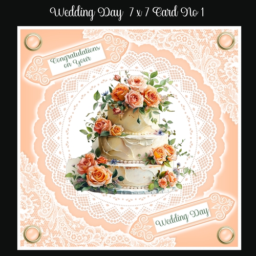 Wedding Day 7 x 7 Card No 1 - CUP1301807_2474 | Craftsuprint