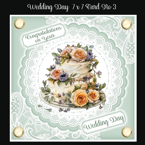 Wedding Day 7 x 7 Card No 3 - CUP1301809_2474 | Craftsuprint