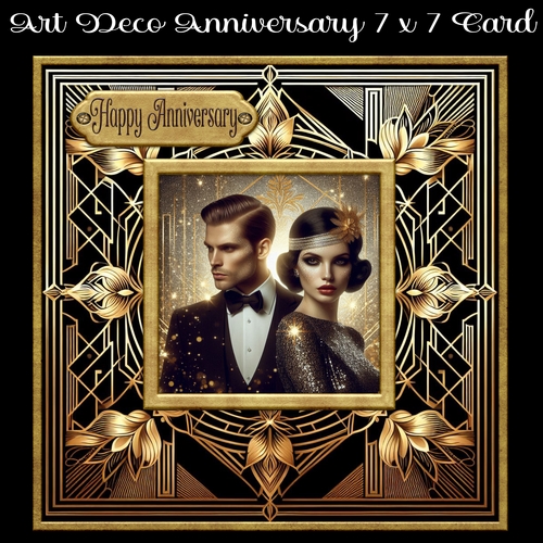 Art Deco Anniversary 7 x 7 Card - CUP1310392_2474 | Craftsuprint