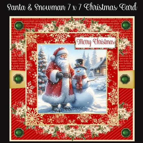 Santa & Snowman 7 x 7 Christmas Card - CUP1320655_2474 | Craftsuprint