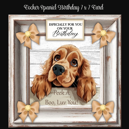 Cocker Spaniel Birthday 7 x 7 Card - CUP1352573_2474 | Craftsuprint