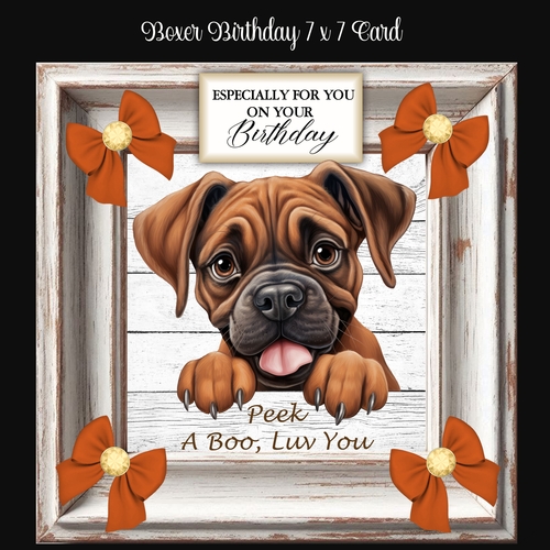 Boxer Birthday 7 x 7 Card - CUP1352709_2474 | Craftsuprint