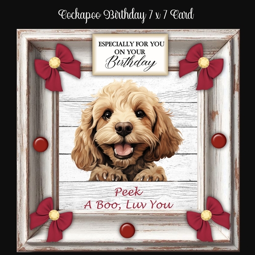 Cockapoo Birthday 7 x 7 Card - CUP1352870_2474 | Craftsuprint
