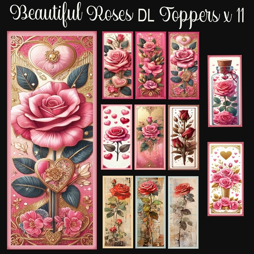 Beautiful Roses DL Toppers x 11 - CUP1354607_2474 | Craftsuprint