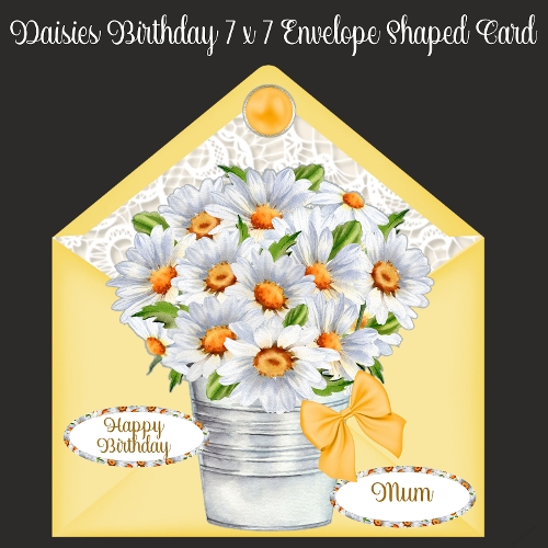 Daisies Birthday 7 x 7 Envelope Shaped Card - CUP1360226_2474 ...