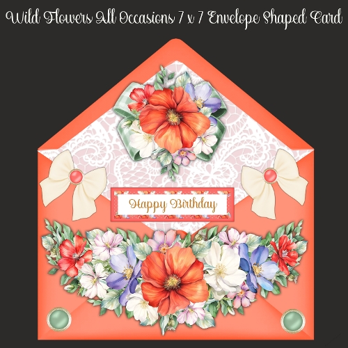 Wild Flowers All Occasions 7 x 7 Envelope Shaped Card - CUP1361498_2474 ...