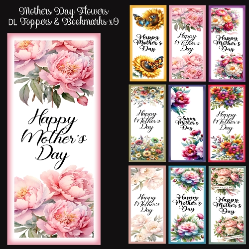 Mothers Day Flowers DL Toppers & Bookmarks x 9 - CUP1364292_2474 ...