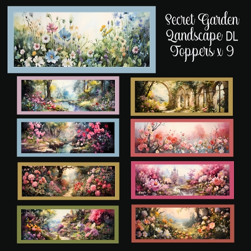 Secret Garden Floral Landscape DL Toppers x 9 - CUP1367183_2474 ...