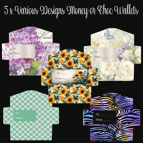 5 x Various Design Money Or Chocolate Wallets - CUP1374993_2474 ...