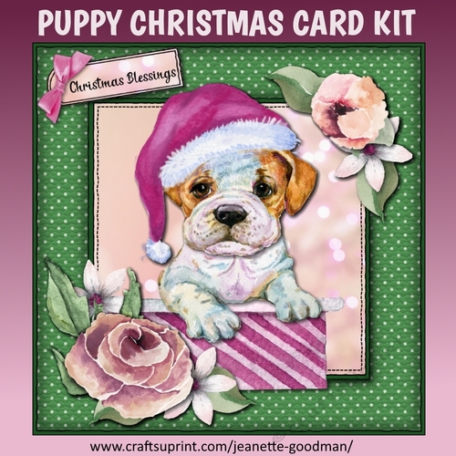 Puppy Christmas Card Kit 2 - CUP1003419_1550 | Craftsuprint