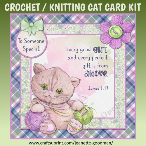 James 1-15 Bible Verse Home Made Kitty Cat Card Kit - CUP1049555_1550 ...