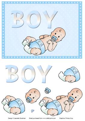 Blue Baby Boy Card - CUP298805_1550 | Craftsuprint