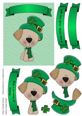 St Patrick's Day Puppy Card - CUP298816_1550 | Craftsuprint