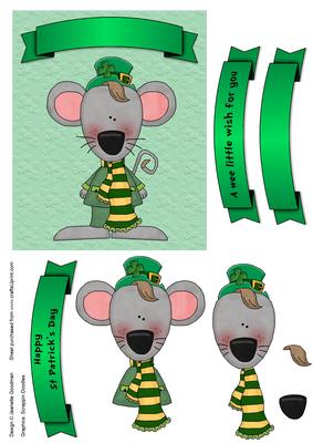 St Patrick's Day Mouse Card - CUP298817_1550 | Craftsuprint