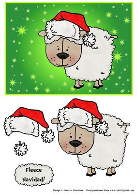 Funny Fleece Navidad Christmas Sheep - CUP488953_1550 | Craftsuprint