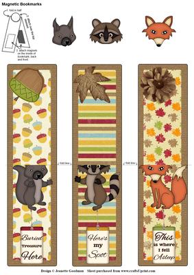 Cute Woodland Creatures Magnetic Bookmarks - CUP552174_1550 | Craftsuprint