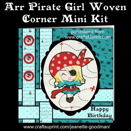 Arr Pirate Girl Woven Corner Card Mini Kit - CUP563156_1550 | Craftsuprint