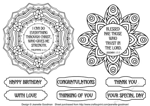 Doily Bible Verse Colouring Cards - Set 8 - CUP727157_1550 | Craftsuprint