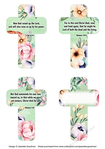 Printable Pastel Flower Cross Bookmarks for Easter - CUP958238_1550 ...