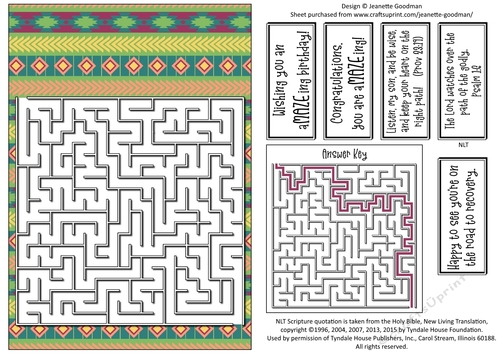 Fun Printable A5 Tribal Maze Puzzle Card Easy1 - CUP983421_1550 ...