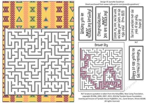 Fun Printable A5 Tribal Maze Puzzle Card Easy3 - CUP983425_1550 ...